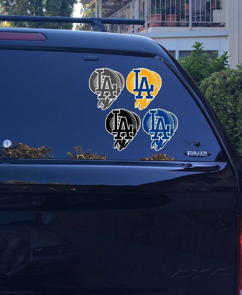 68-10 Los Angeles Dodgers Rams Retro Horns Mash Up Logo Vinyl Decal | eBay