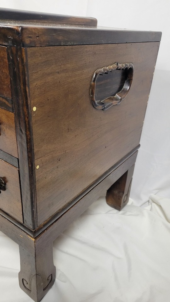 Antique Original Japanese Naga-Hibachi Wooden Table With Stand Signed ...
