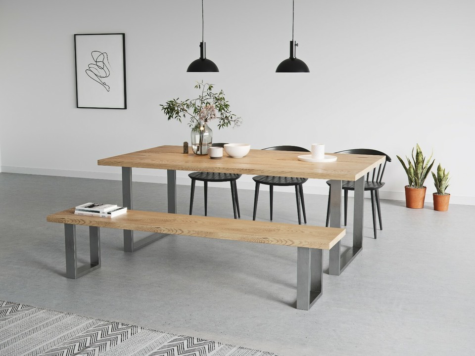 2x Industrial Box Section Table Legs + FREE Floor Protectors, Screws ...