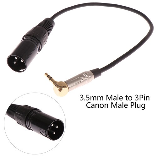 Stereo 3.5mm Male to 3Pin Canon Male Plug Cable Audio Cord Adapter 30CM ...