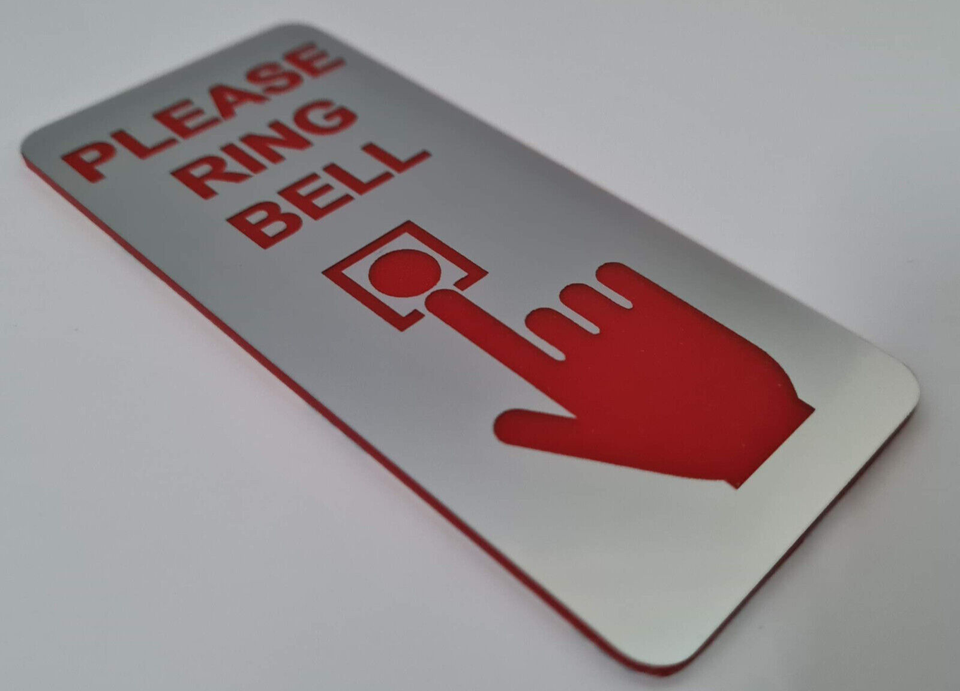 Please Ring Bell Sign Plaque Door Doorbell Buzzer Push Button Intercom ...