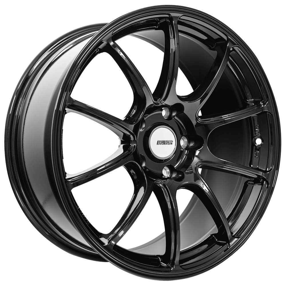 18x8.5" Flow Formed Bavar Racing BVR02 Gloss Black(5x120/114/112 +35 ...