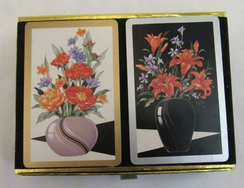 Vintage CONGRESS U.S. Playing Cards, Set 2 Decks, Flowers in Vases | eBay