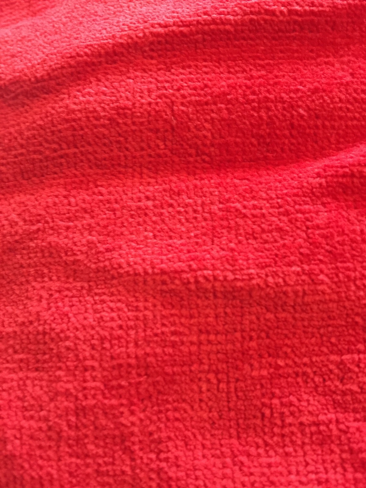 Vintage Double-Faced Velour Terry Cloth True Red Reversible Fabric 24 x ...