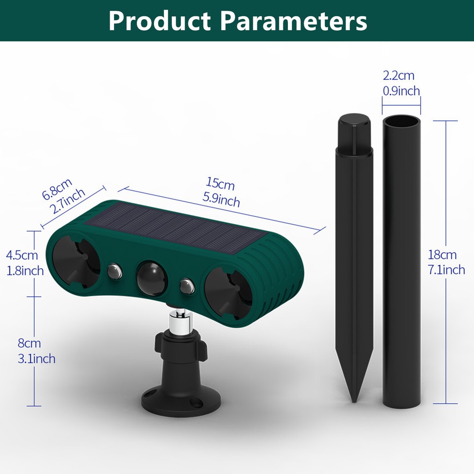 4pcs Solar Outdoor Motion Sensor Alarm 2*130db Ultrasonic Siren 4 Modes ...