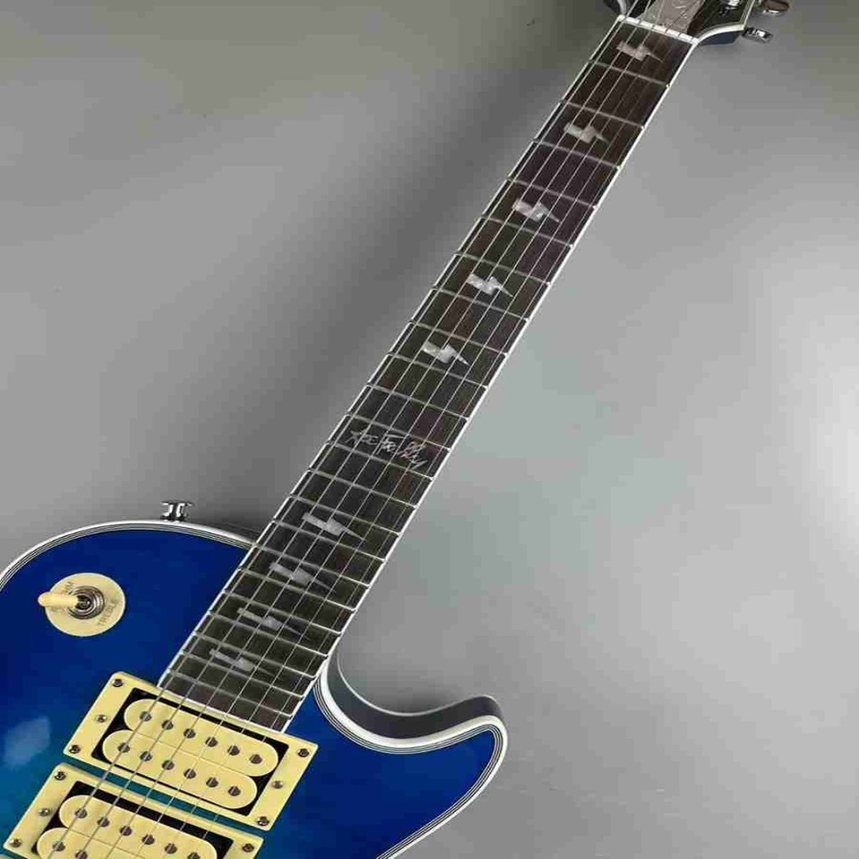 Ace Frehley Blue Flame Maple Electric Guitar Lightning Inlay Mirror ...
