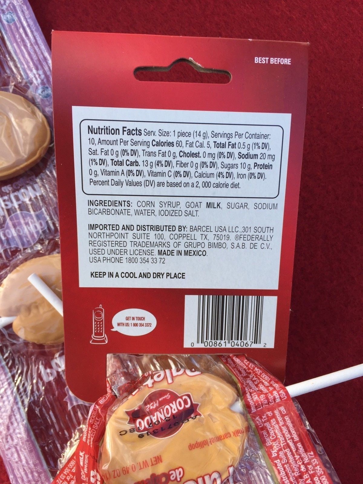 MEXICAN CANDY - CORONADO PALETON DE CAJETA (CARAMEL LOLLIPOPS) 10 PCS ...