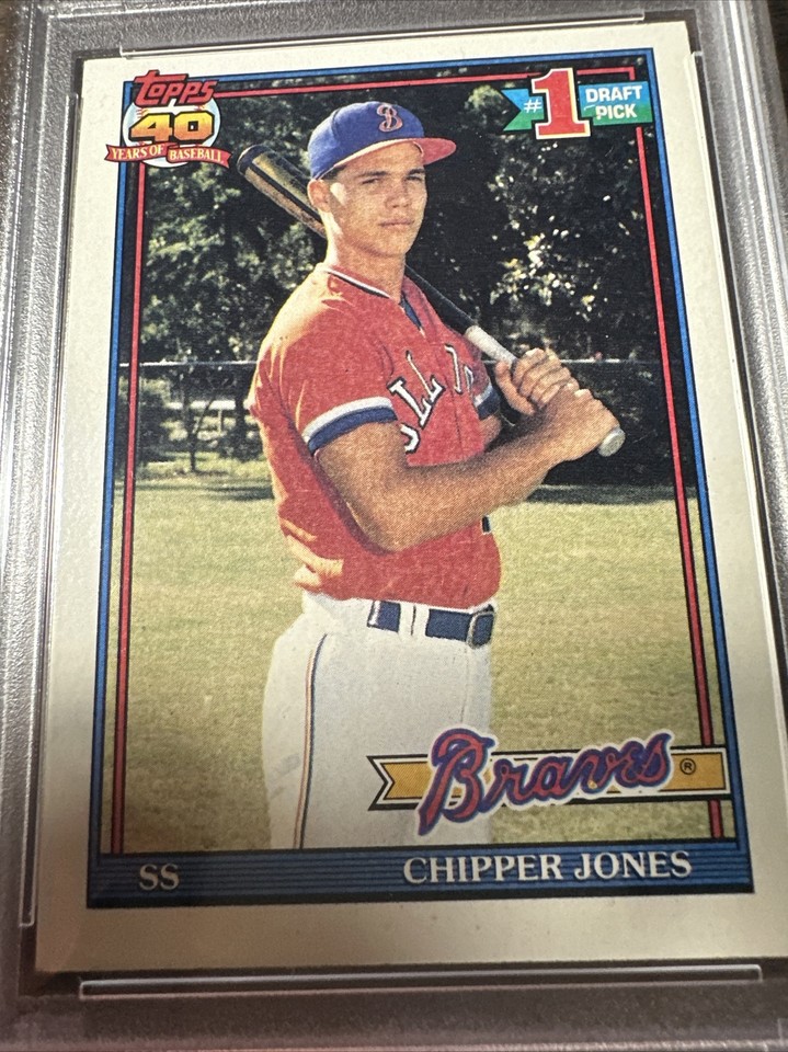 1991 Topps Braves CHIPPER JONES Rookie #333 PSA 8 | eBay