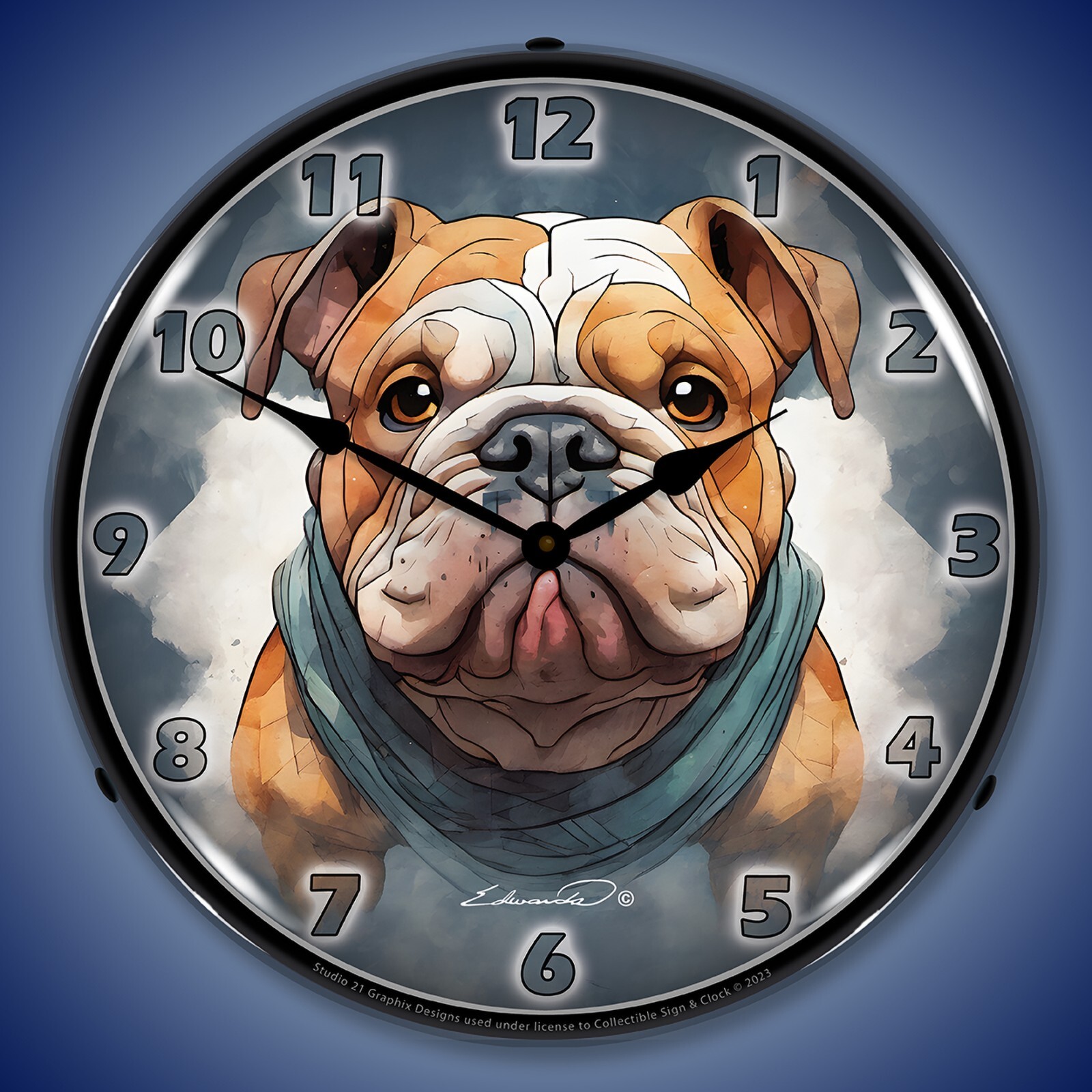 Bulldog, Lighted Backlit LED Wall Clock Free Shipping | eBay
