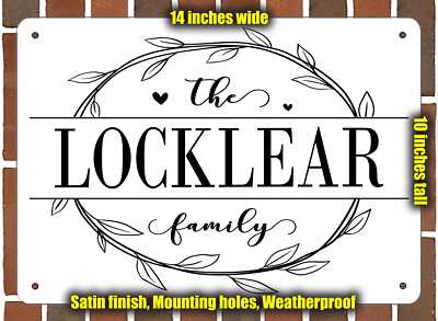 Locklear Family Decorative Metal Door or Wall Plaque (Style 1) | eBay