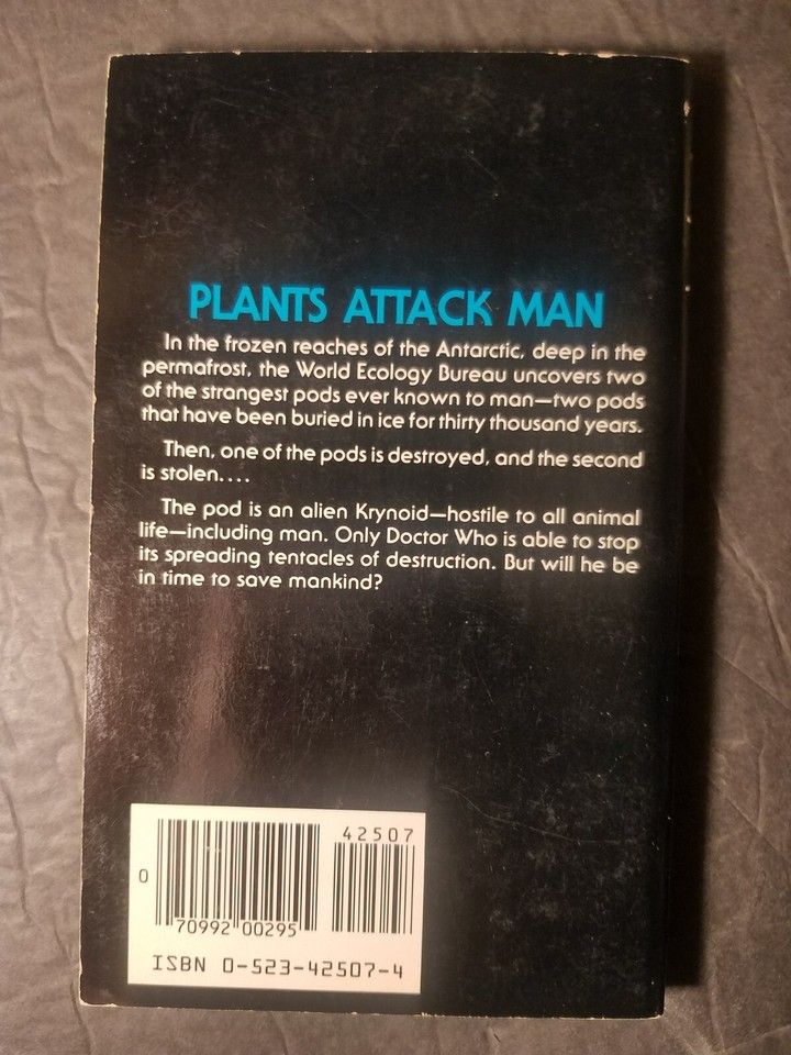 DOCTOR WHO AND THE SEEDS OF DOOM UNREAD 1980 PINNACLE PHILIP ...