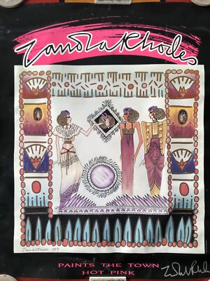 Vtg 1989 Zandra Rhodes Paints The Town Hot Pink Signed Poster Fashion ...