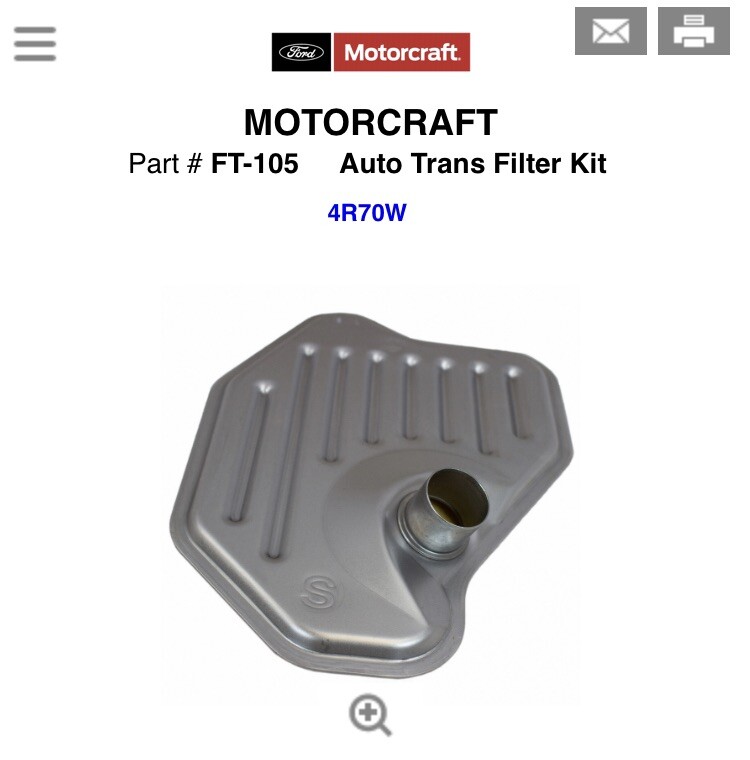 Genuine OEM Motorcraft FT105 Automatic Transmission Filter F6AZ-7A098-A ...