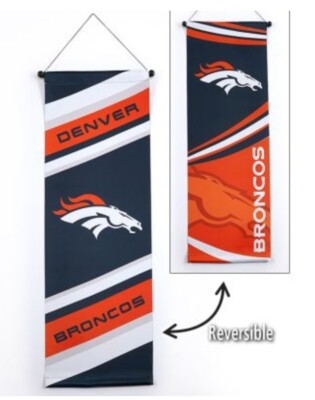 Denver Broncos Banner Suede with Dowel 15"W x 46"L Double Sided NFL ...