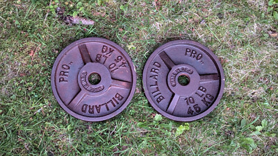 💥RARE💥 BILLARD PRO Barbell Cast Iron Weights - Pair of 10lb | eBay