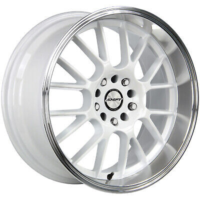 4-Shift H28 Crank 18x8.5 5x100/5x4.5" +30mm White Wheels Rims 18" Inch ...