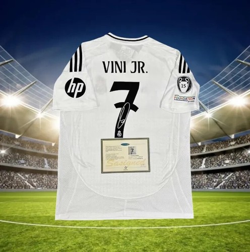 signed Vini Jr Real Madrid Football/Soccer Jersey *Printed signature | eBay