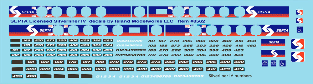 8562 SEPTA HO Silverliner IV decals by Island Modelworks | eBay