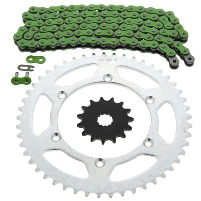 1999-2001 Kawasaki KX250 KX 250 Green Non O Ring Chain And Sprocket 15/ ...