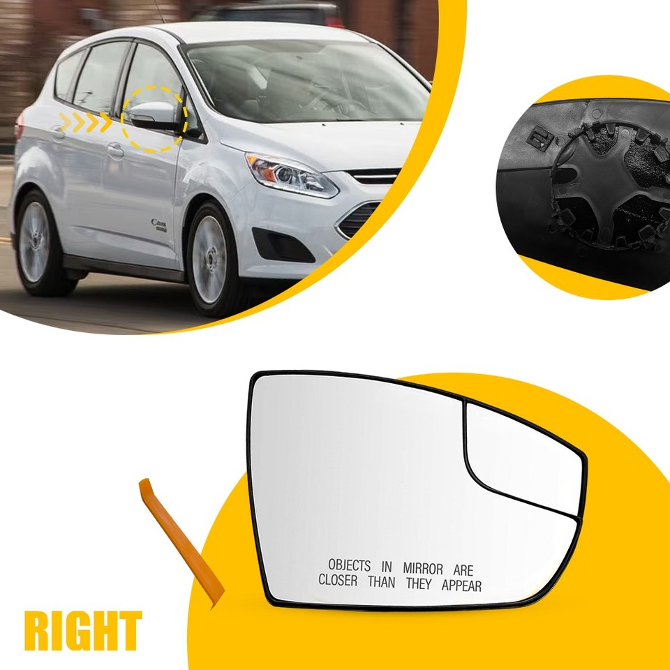 For 2013 2014 2015 2016 2017 2018 Ford Escape CMax Right Mirror Glass ...