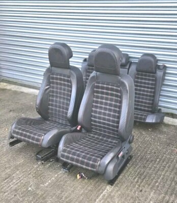 VW GOLF MK5 Edition 30 GTI SEATS Complete Front Rear Set TARTAN LEATHER ...