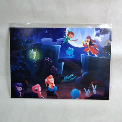 Disney Parks WonderGround Postcard Peter Pan vs Captain Hook Mermaids ...