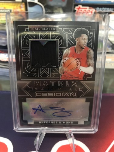 Anfernee Simons 2023-24 Panini Obsidian Matrix Material Relic Autograph ...