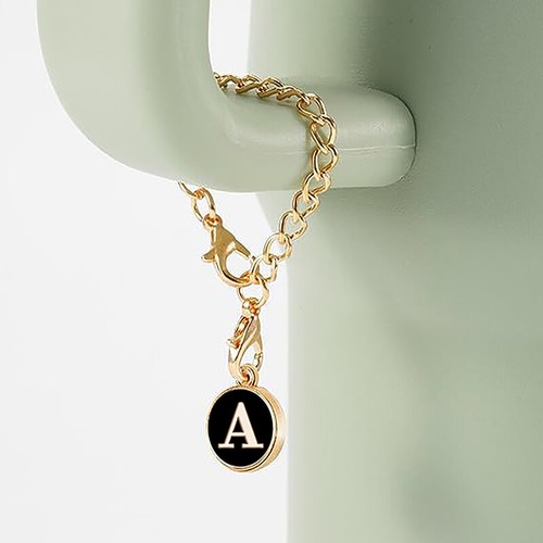 Cute Black Alloy Dripping Lettering Pendant Initial Personalized ...