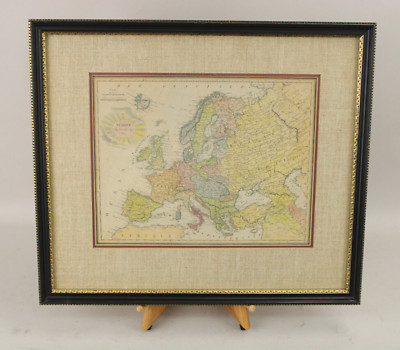 Original 1809 Antique Color Map of Europe P. Lapie Framed & Matted | eBay