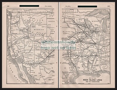 1911 ROCK ISLAND LINES & it's connections Original Antique 2-page ...