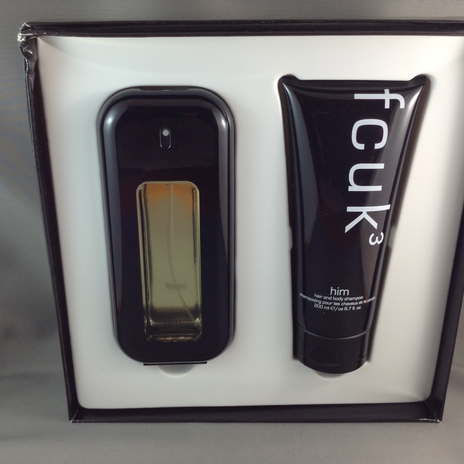 FCUK 3 for men 100ml 3.4oz with shampoo 200ml Set | eBay