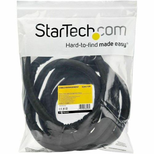 StarTech 15' [4.6m] Cable Management Sleeve/Wrap - Flexible Cable ...