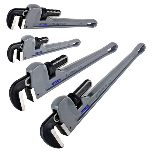 Aluminum Pipe Wrench Set, 10" 14" 18" 24"(4 Pack) Adjustable Straight ...