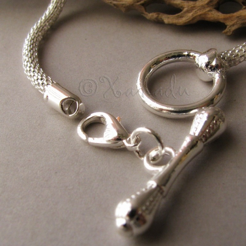 7.5in 19cm European Toggle Bracelet Chain For Large Hole European Charm ...