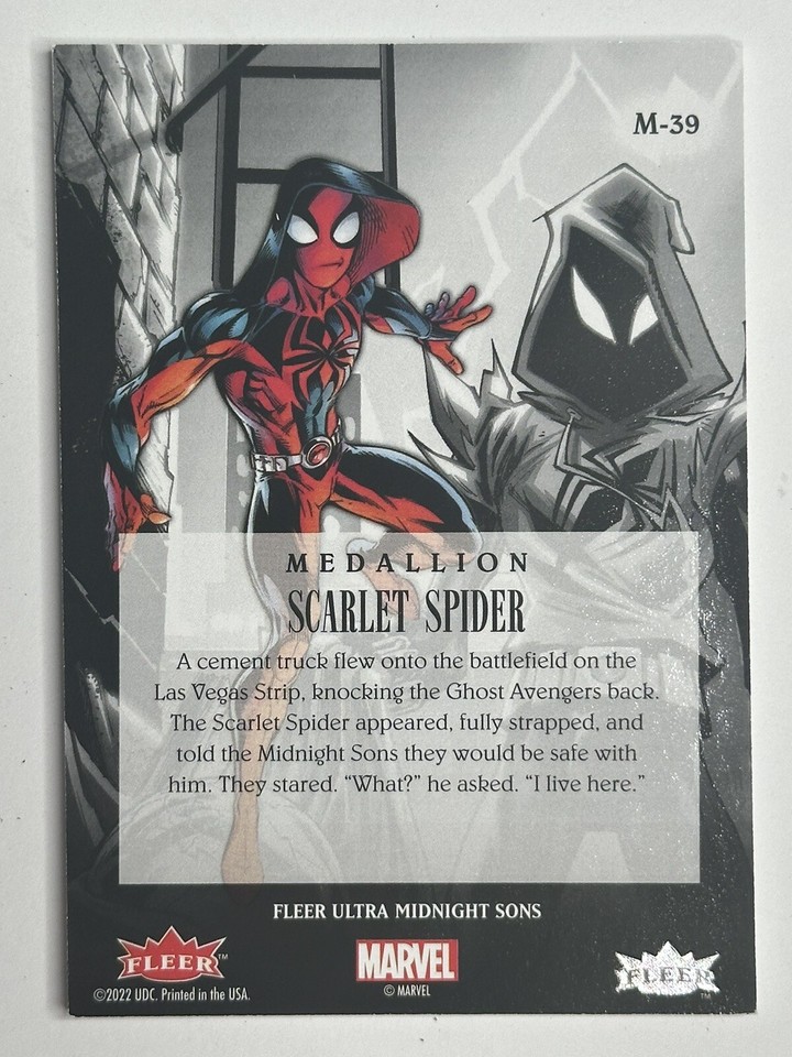 SCARLET SPIDER MEDALLION - 2023 Fleer Ultra Marvel Midnight Sons | eBay