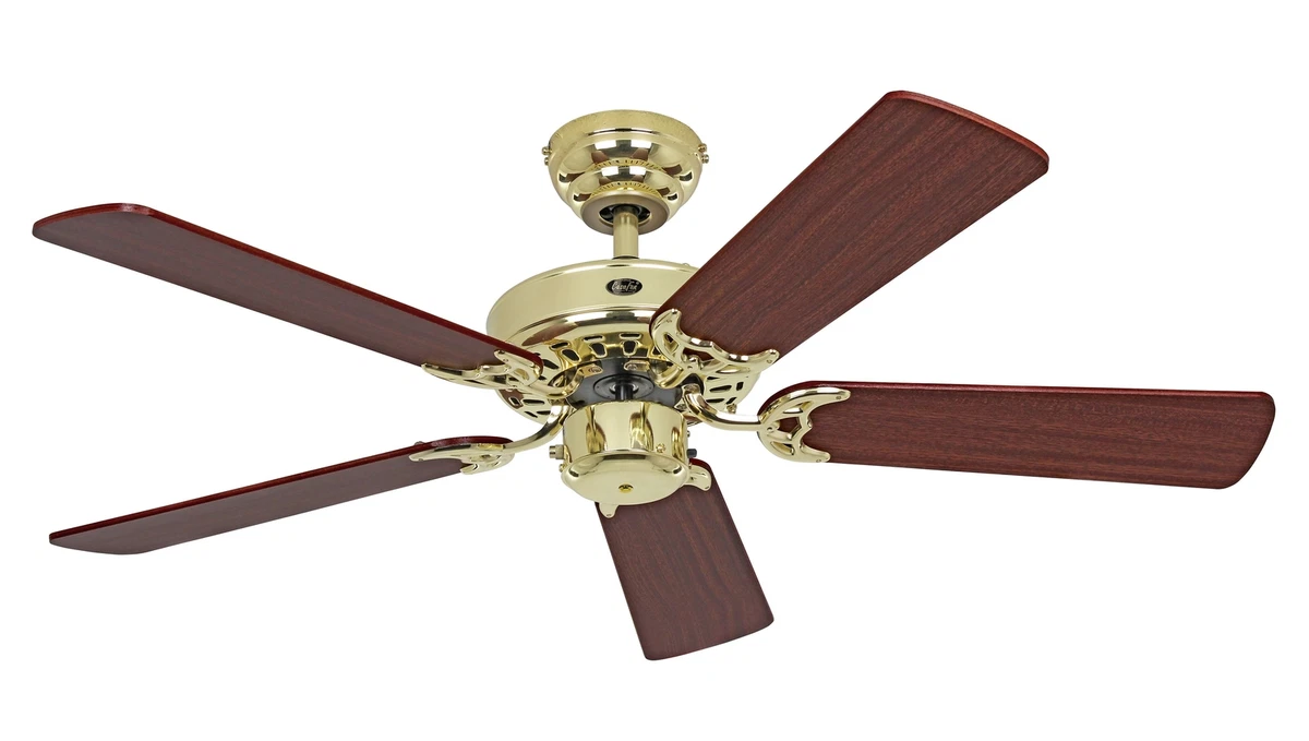 Bright Brass Ceiling Fan With Remote | Shelly Lighting