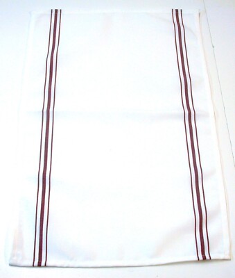 (12) Small Stripe Dish Cloth Bar Rag Restaurant Towel Burgundy White ...