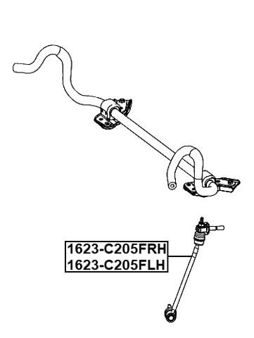 Front Left Stabilizer Link / Sway Bar Link Febest 1623-C205FLH OEM ...