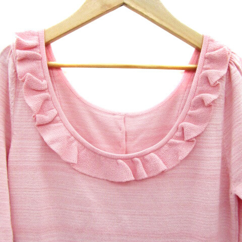 Will Selection Knit One Piece Mini Length Long Sleeve Round Neck Ruffle ...