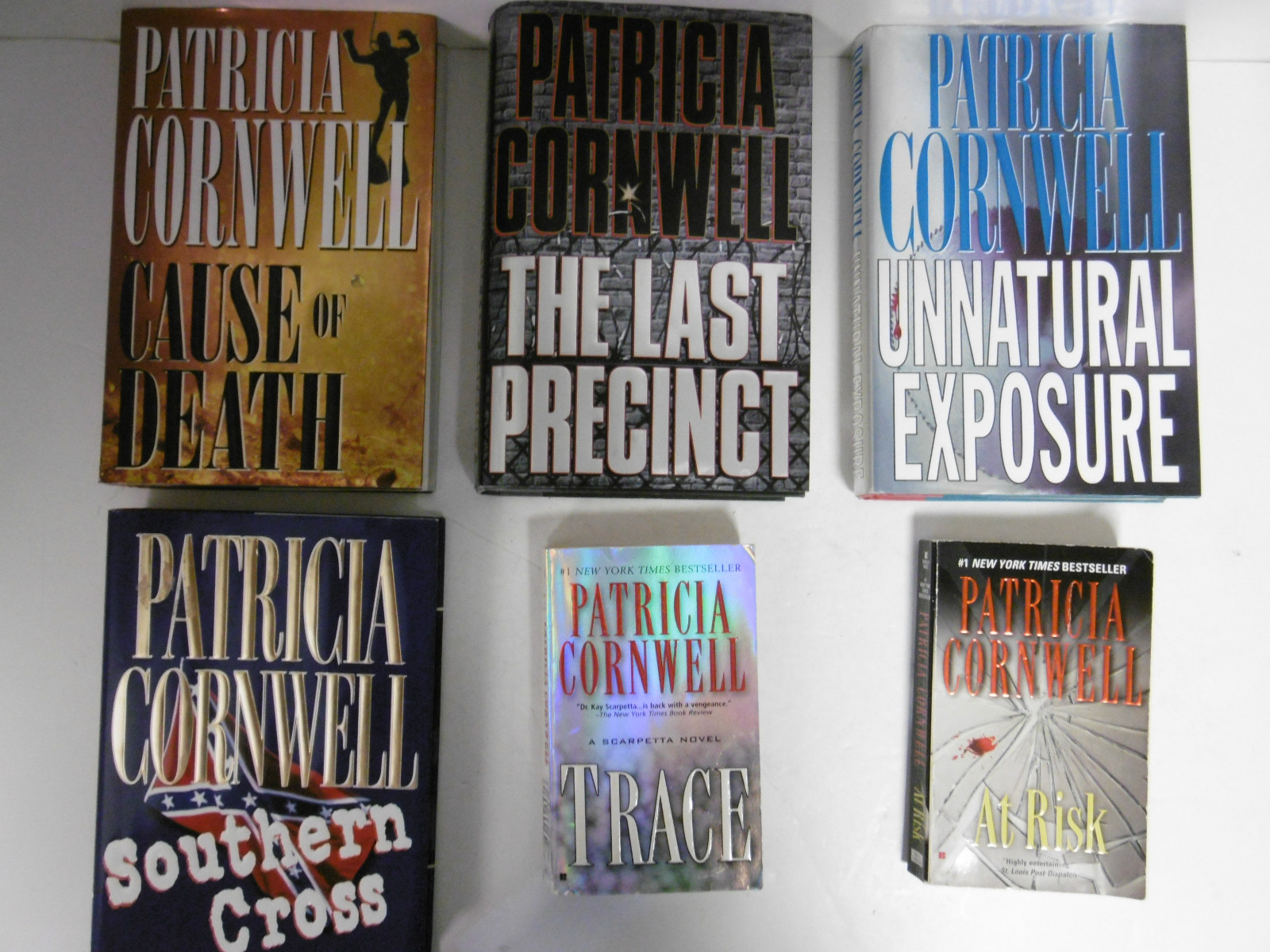 SIX PATRICIA CORNWELL BOOKS including Southern Cross, The Last Precinct ...