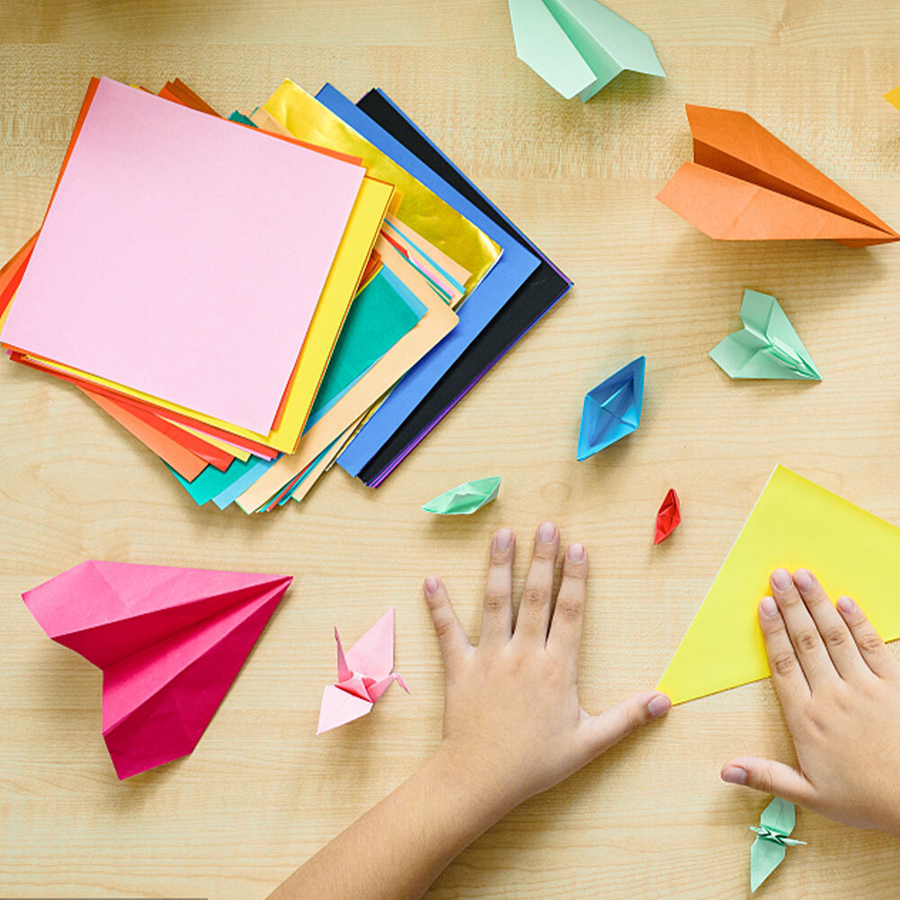 100sheets 6inch For Kids DIY Origami Paper Folding Crane Double Sided ...
