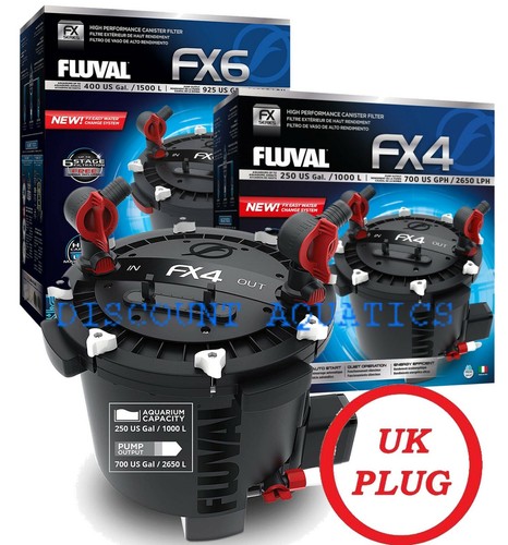 FLUVAL FX6 FX4 FX2 EXTERNAL POWER FILTER INCL MEDIA CANISTER FISH TANK ...