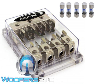 pk SCOSCHE EFX BLOCKA4 FOUR AGU 4 AWG IN 8 OUT FUSE DISTRIBUTION BLOCK ...