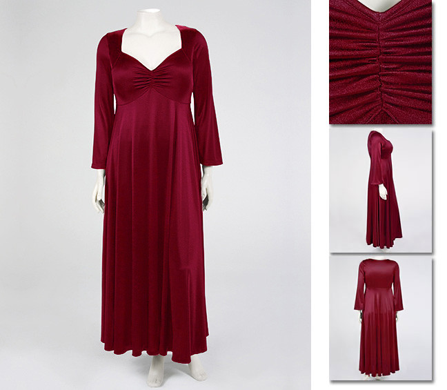 NEW Zaftique CINCHED BORDEAUX GOWN Satin Dress 0Z 1Z 3Z / 14 16 24 / L ...