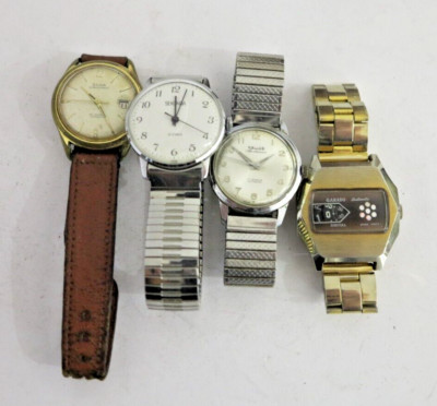 4 x Gent's Vintage Mechanical Wristwatches - Guda / Garado Jump Hour ...