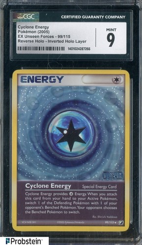 2005 Pokemon EX Unseen Forces Reverse Inverted Holo #99 Cyclone Energy ...