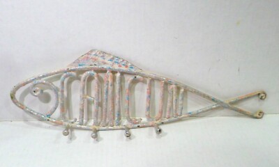 Cancun Tropical Fish Key Rack Four Posts Hooks 14 x 4 3/4 Inch Souvenur ...