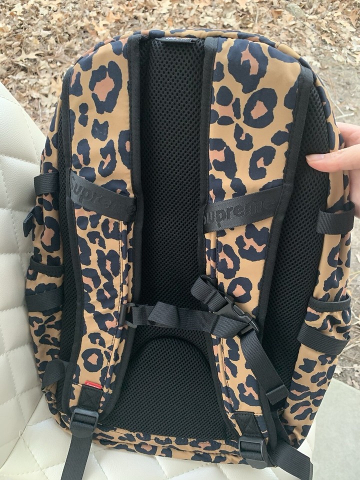 Supreme Leopard Print Camo Guide Backpack Fw20 Bag RARE Box Logo purse ...