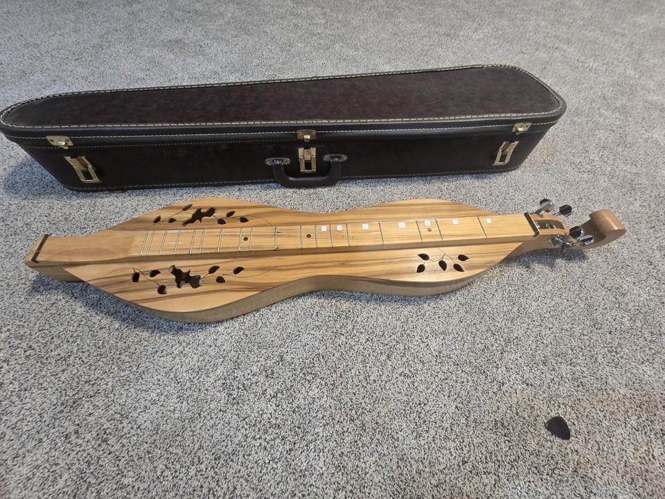 Handcrafted 4 String Leaves & Vines hickory Color Dulcimer With Hard ...