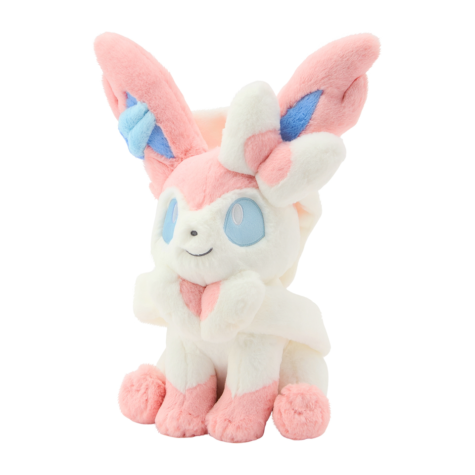 Pokemon Center Original Sylveon Fluffy Hugging Plush toy Comfy Friends ...
